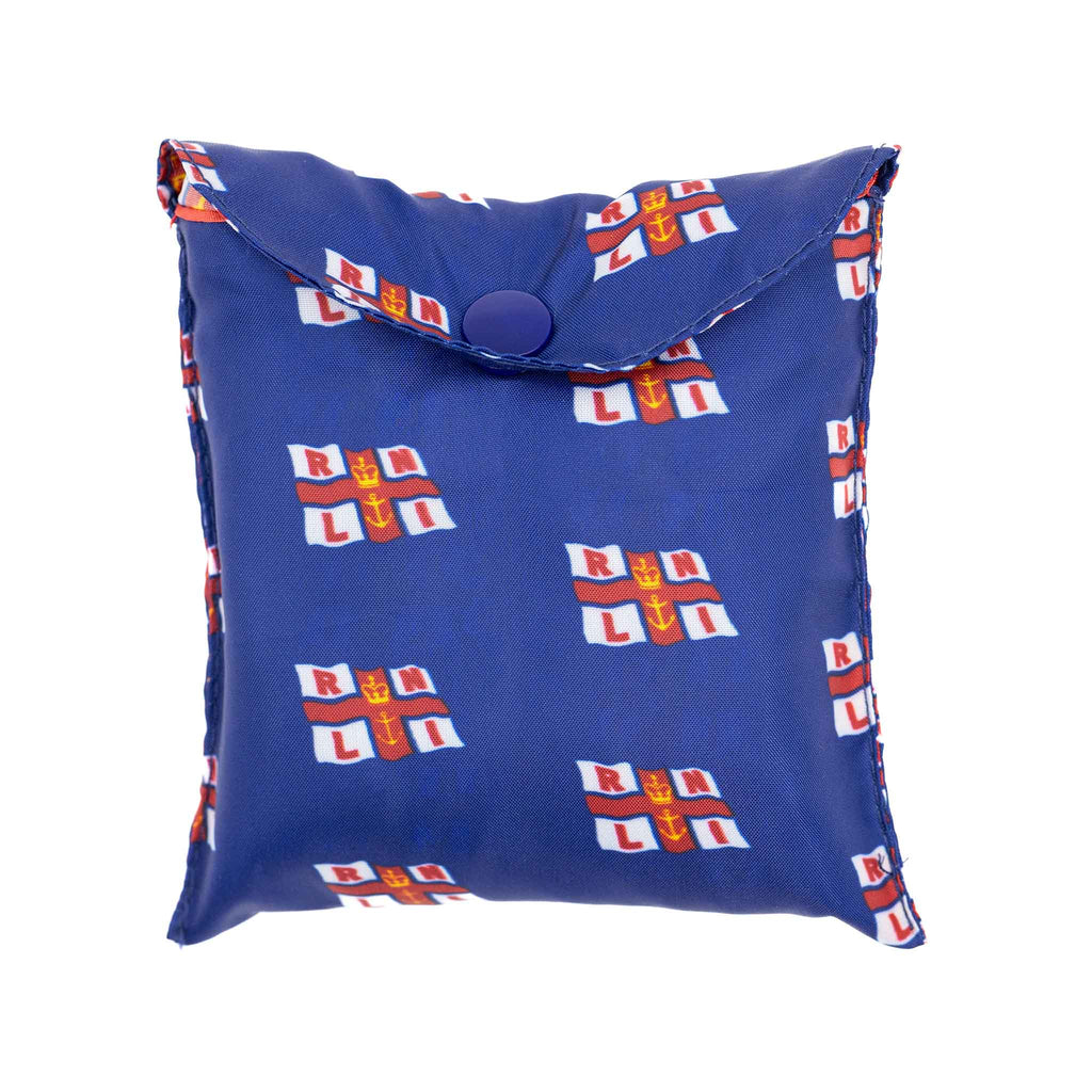 RNLI Flag Recycled Popper Shopper Bag, Navy | RNLI Shop