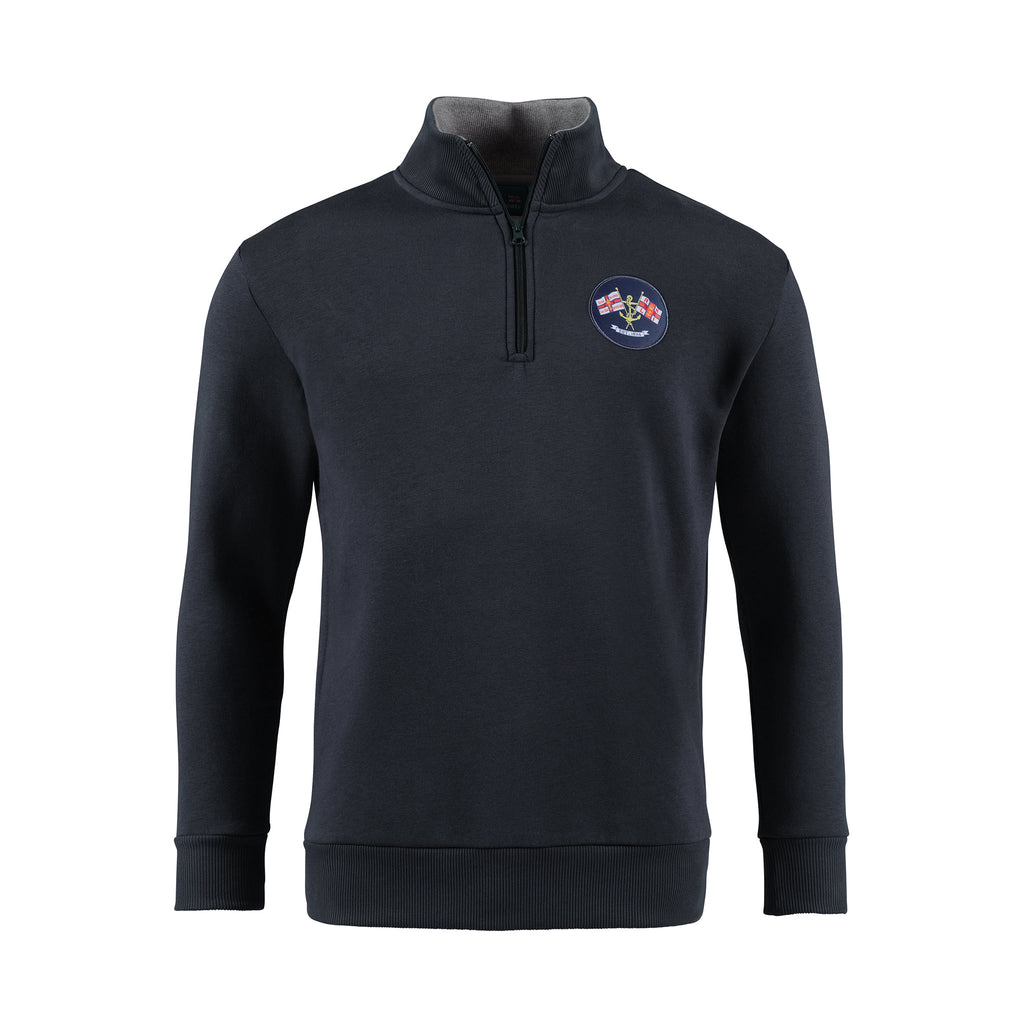 Men's RNLI Heritage Flag Quarter-Zip Sweater, Navy | RNLI Shop