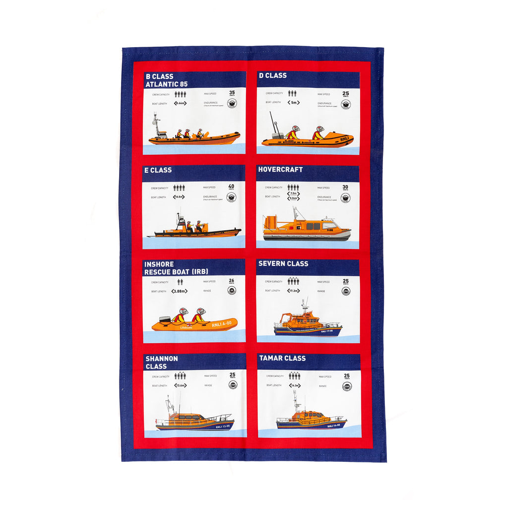 Lifeboat Statistics Tea Towel | RNLI Shop