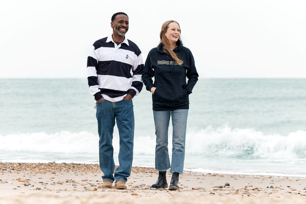 RNLI Stripe Embroidered Men's Rugby Top | RNLI Shop