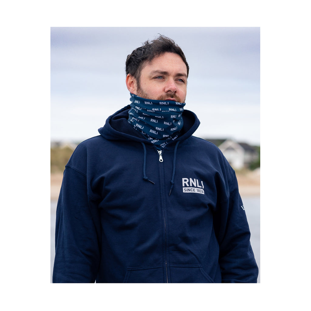 RNLI All Over Logo Recycled Snood Navy | RNLI Shop